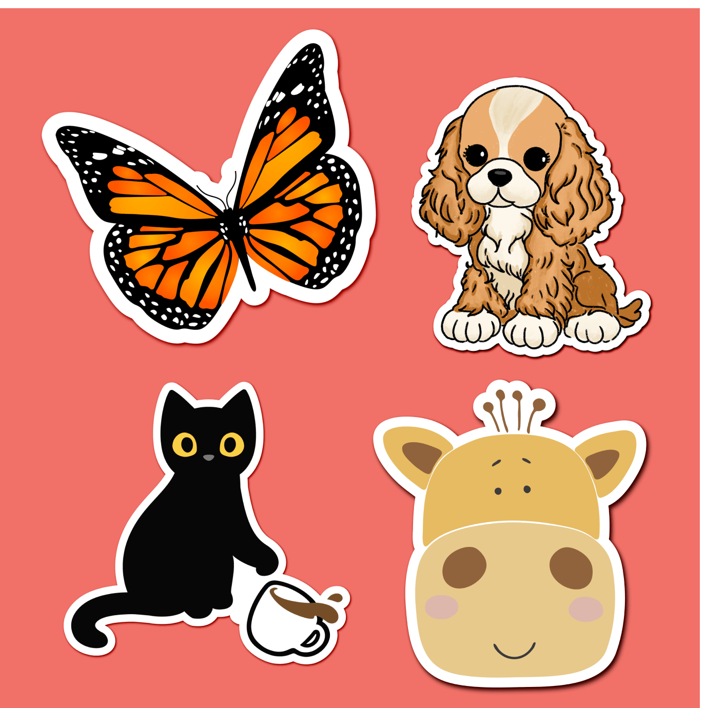 Animal Stickers – Waterproof & Hand-Drawn Designs – Footnotes Paper