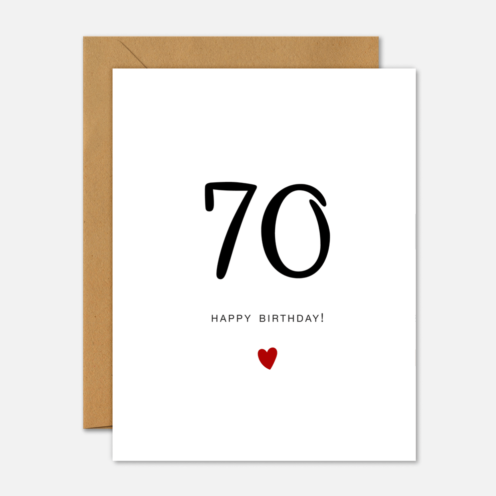 70th birthday card – milestone birthday for turning seventy – Footnotes ...
