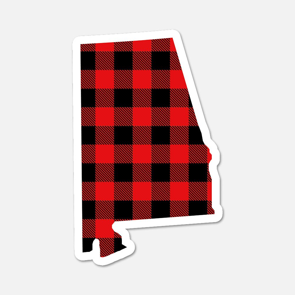 Alabama State Buffalo Plaid Sticker – Waterproof Vinyl Decal 3.25 ...