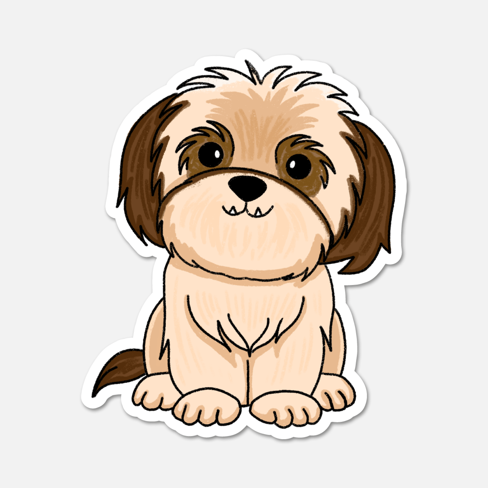 Caramel, The Shih Tzu - Hand-Drawn Dog Sticker – Footnotes Paper