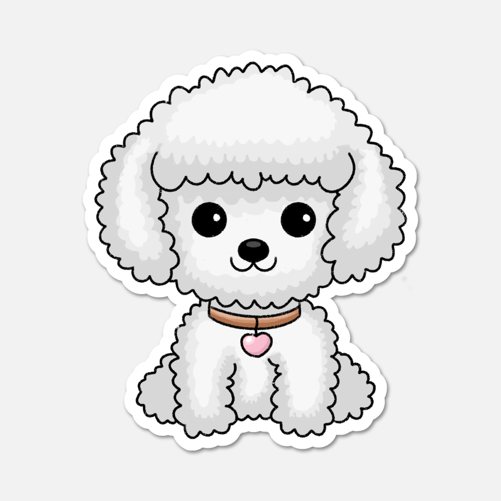 Pearl White Poodle Die-Cut Sticker | Waterproof Dog Decal with Matte ...