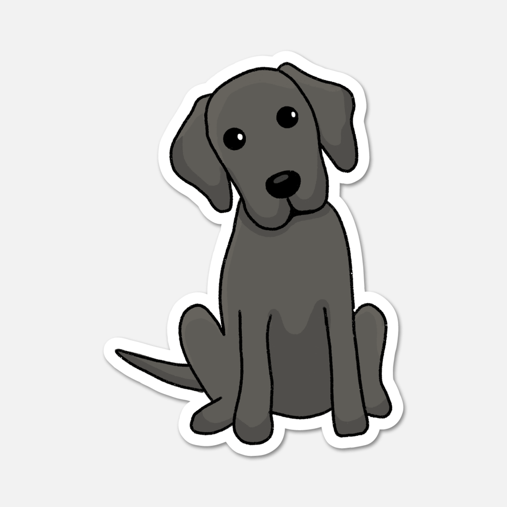 Shadow Black Labrador Die-Cut Sticker | Waterproof Dog Decal with Matte ...