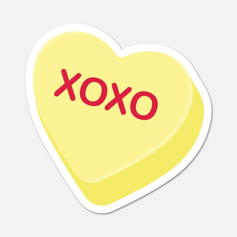 XOXO Candy Heart Valentine’s Day Sticker | Footnotes Paper