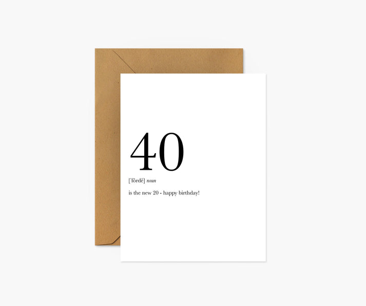 40 Definition Birthday Card | Footnotes Paper