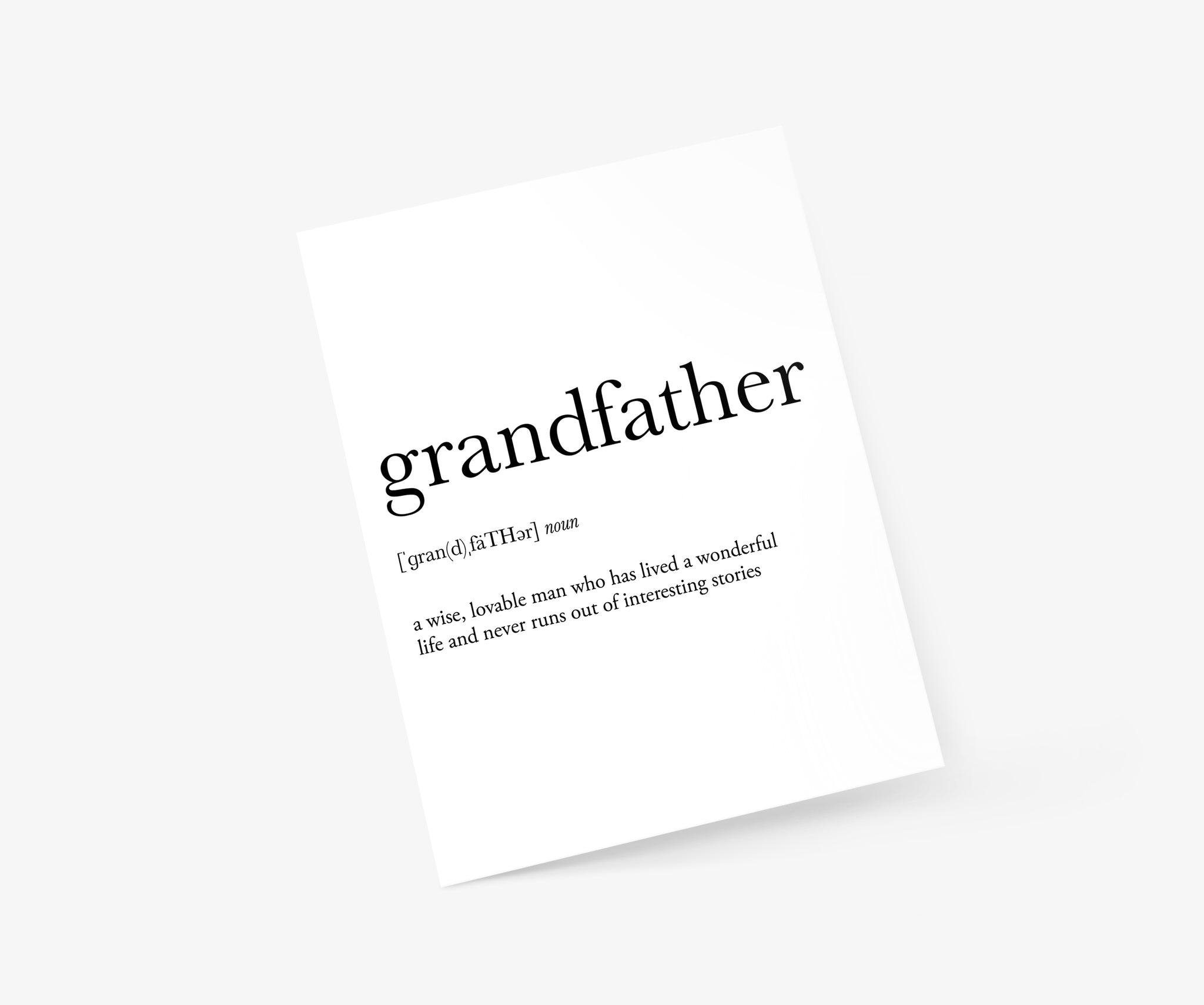 Footnotes | Grandfather Definition - Unframed Art Print Or Greeting ...
