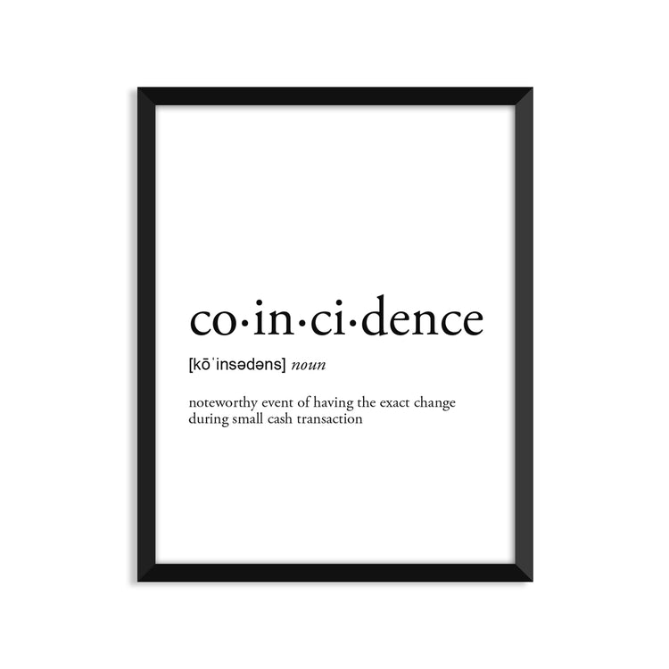 Footnotes | Coincidence Definition - Unframed Art Print Or Greeting ...
