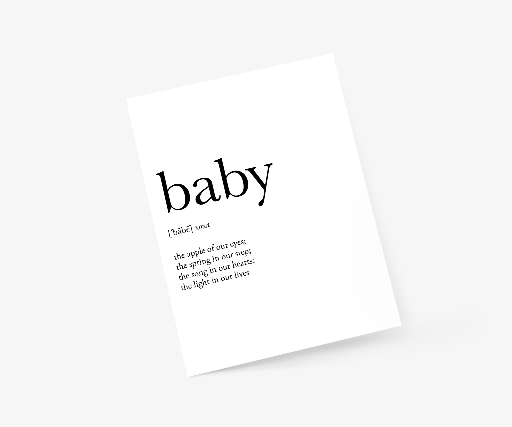 Baby Definition Baby Card | Footnotes Paper